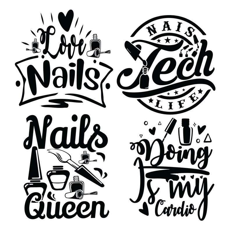 Nail Tech SVG Bundle, Nail Svg, Nail Polish, Printable Vector Clip Art ...