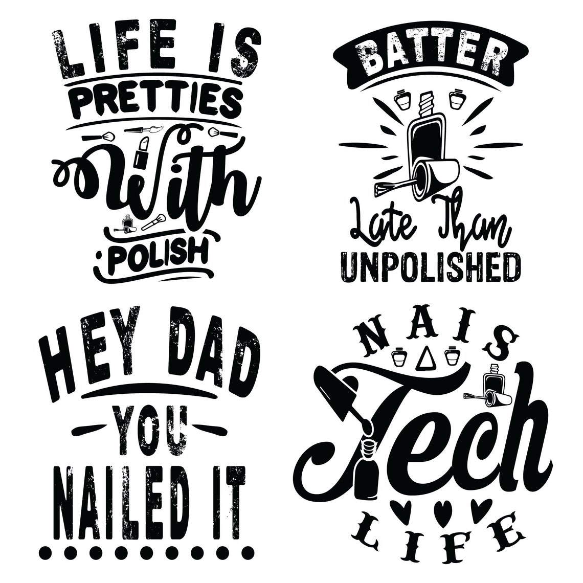 Nail Tech SVG Bundle, Nail Svg, Nail Polish, Printable Vector Clip Art ...