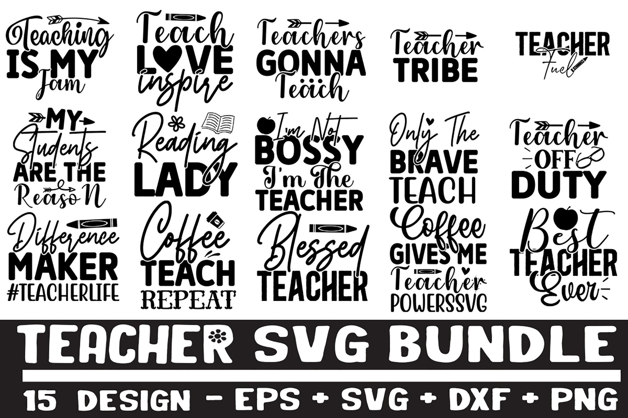 Teacher Svg Bundle Teacher Quote Svg Teacher Appreciation - Etsy