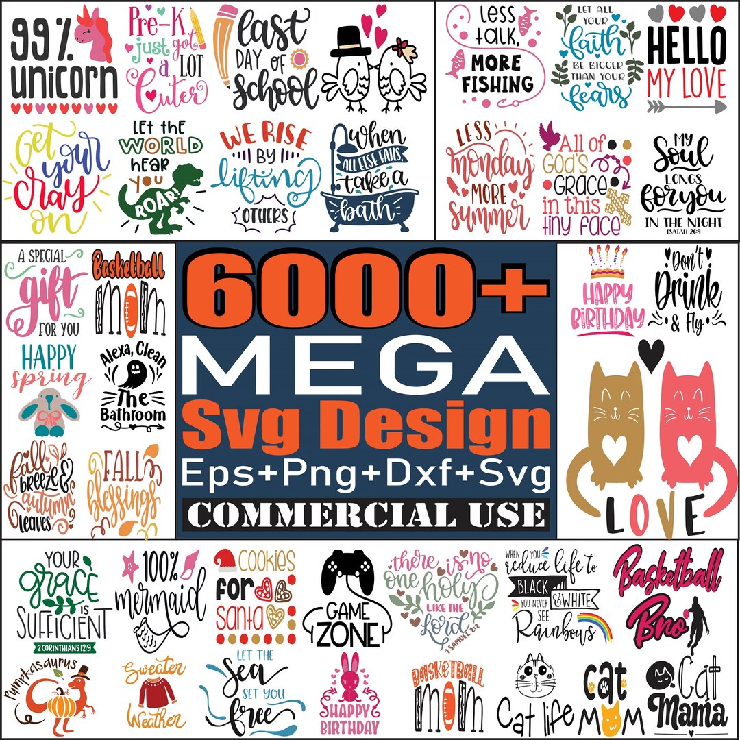 6000+ Mega SVG Bundle, Big Svg Bundle, Svg Files for Cricut, Silhouette ...