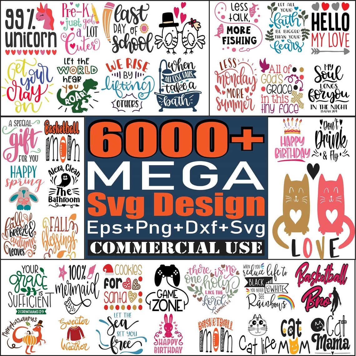 6000+ Mega SVG Bundle, Big Svg Bundle, Svg Files for Cricut, Silhouette ...