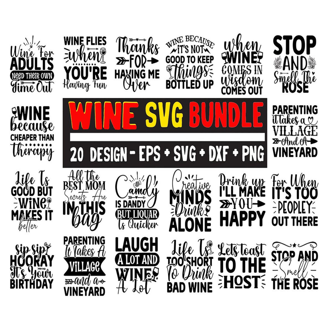Wine Bag Svg Bundle, Wine Glass Svg, Christmas Wine Svg, Wine Svg, Wine Gift Bag Svg , Wine ...