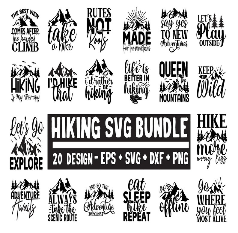 Hiking SVG Bundle: Adventure & Camp Life Designs (digital Files) - Etsy