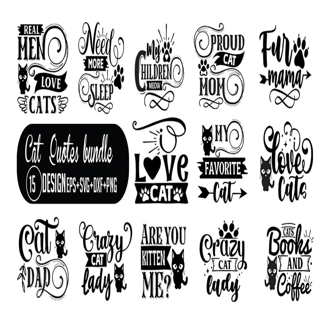 Cats Svg, Kitty Svg, Cut File Cricut, Silhouette,funny Cat SVG Bundle ...