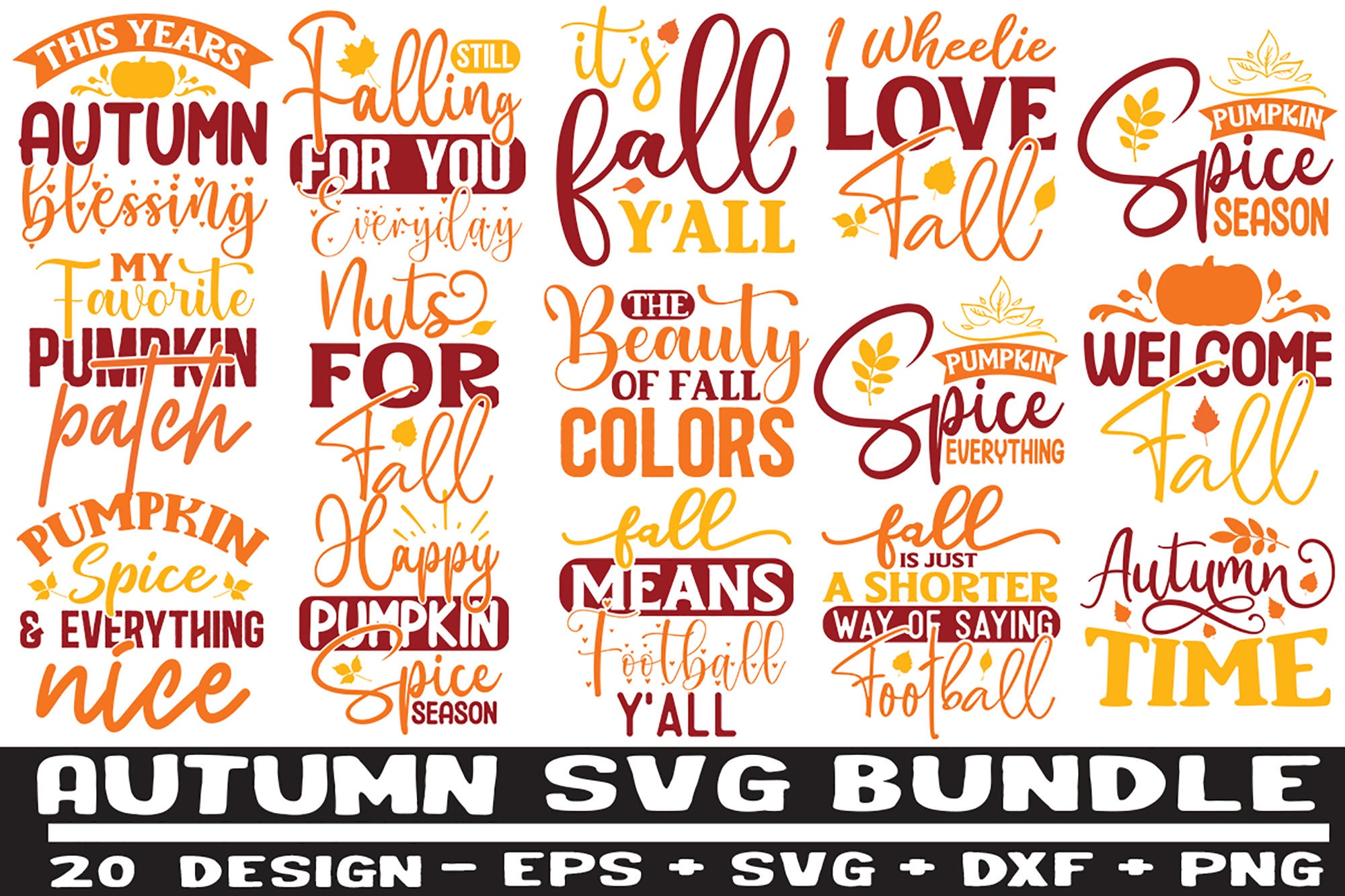 Fall SVG Fall SVG Bundle Autumn Svg Thanksgiving Svg Fall - Etsy
