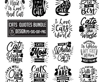 Funny Cat SVG Bundle, Cat SVG, Kitten SVG, Cat Lady Svg, Crazy Cat Lady ...