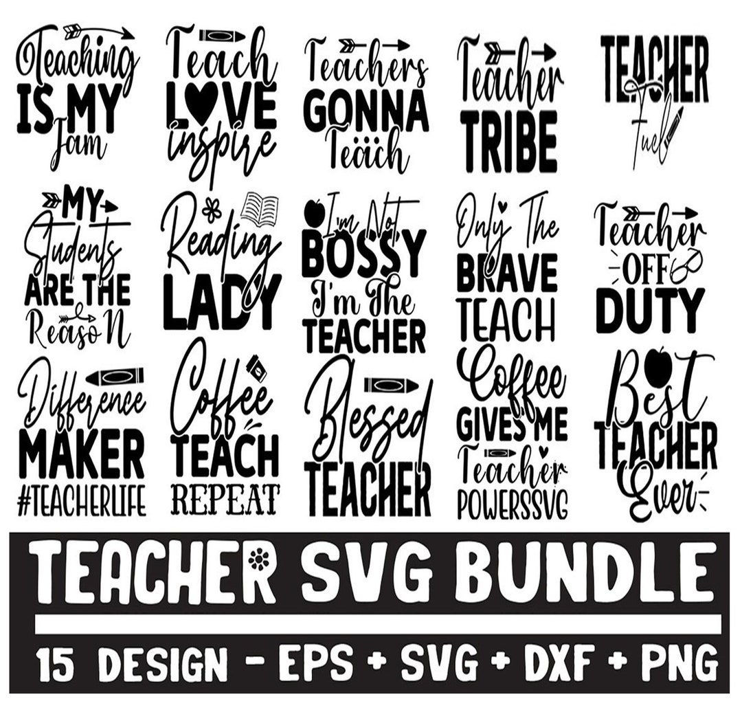 Teacher Svg Bundle, Teacher Quote Svg, Teacher Appreciation Svg ...