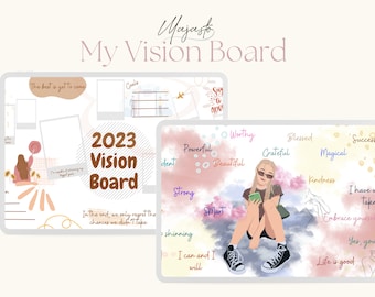 Vision Board for 2024 Reach Those Goals and Dreams - Etsy