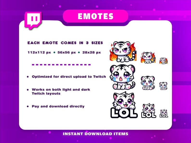 24 Tiger Emote Pack, Twitch Emotes, Cute and Expressive Emotes to ...