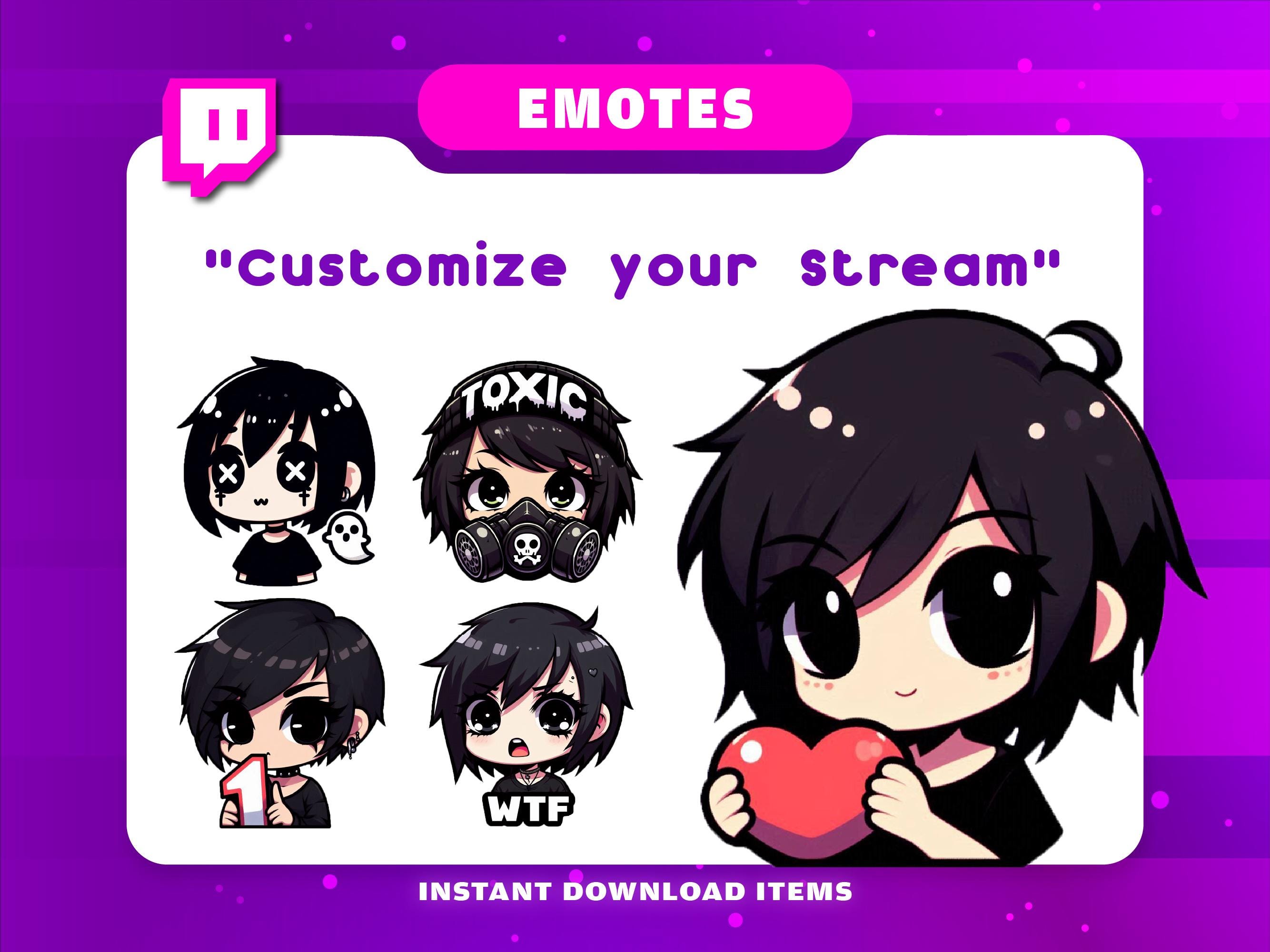 Twitch Emotes, EMO Girl Emotes, Anime Emotes, Chibi Emotes, Cute Emotes ...