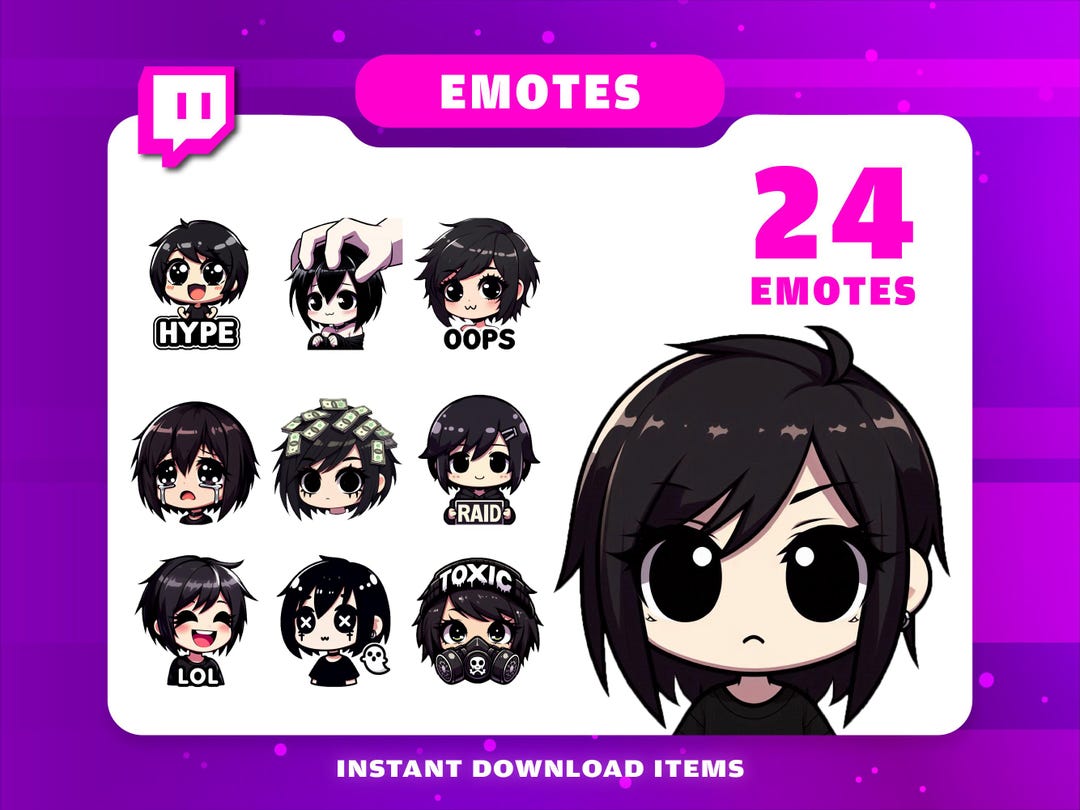 Twitch Emotes, EMO Girl Emotes, Anime Emotes, Chibi Emotes, Cute Emotes ...
