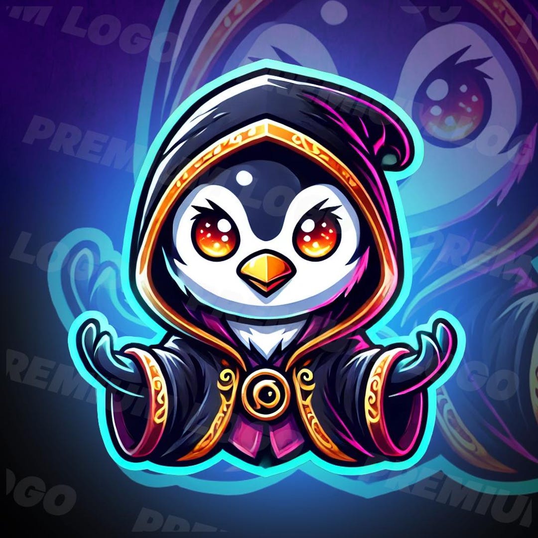 Custom Penguin Logo | Twitch Logo, Youtube Logo, Kick Logo, Mascot Logo ...