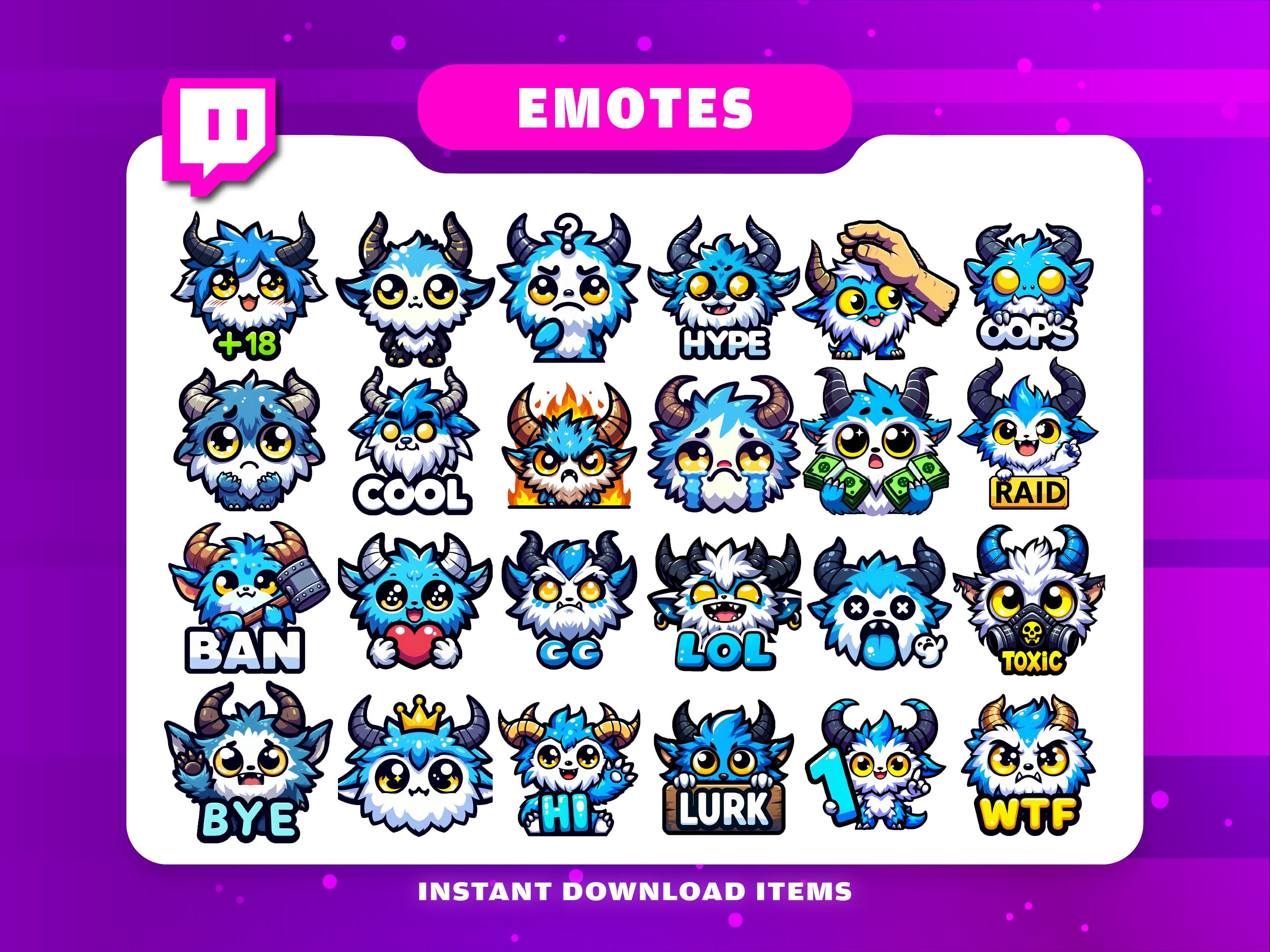 Twitch Emotes, Monster Emotes, Anime Emotes, Chibi Emotes, Cute Emotes ...