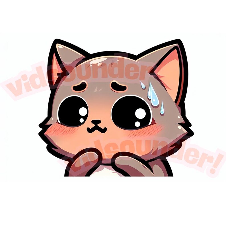 Twitch Emote – Sad Cat Emote Individual – Crying Kitty Emote for ...