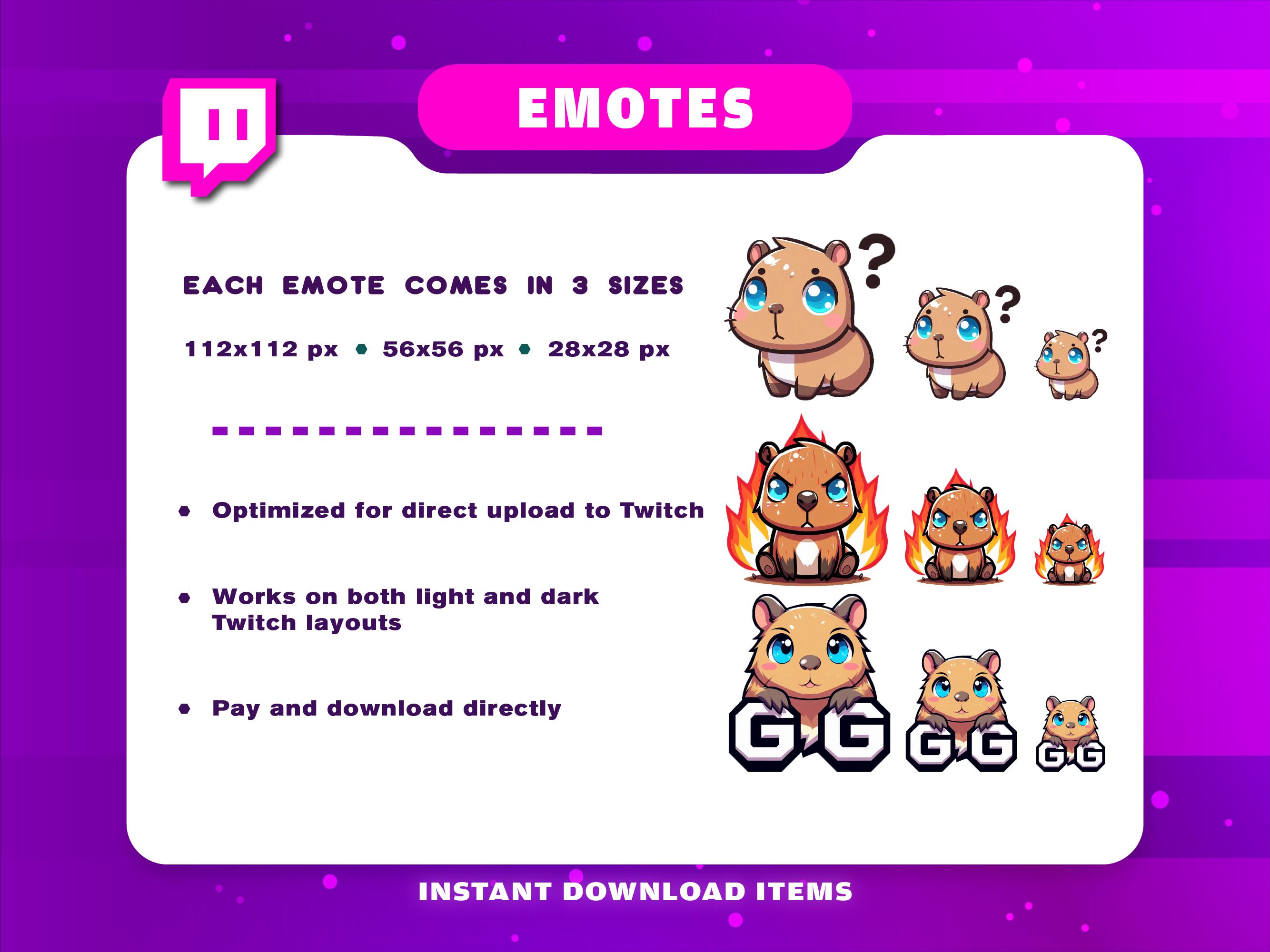 Twitch Emotes, Capybara Emotes, Anime Emotes, Chibi Emotes, Cute Emotes ...