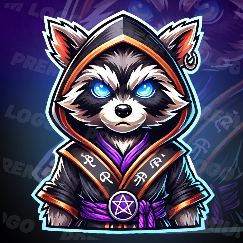 Custom Racoon Logo | Twitch Logo, Youtube Logo, Kick Logo, Mascot Logo ...