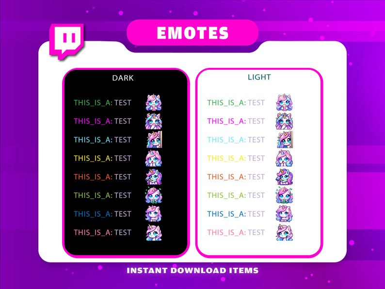 24 Unicorn Emote Pack, Twitch Emotes, Cute and Expressive Emotes to ...