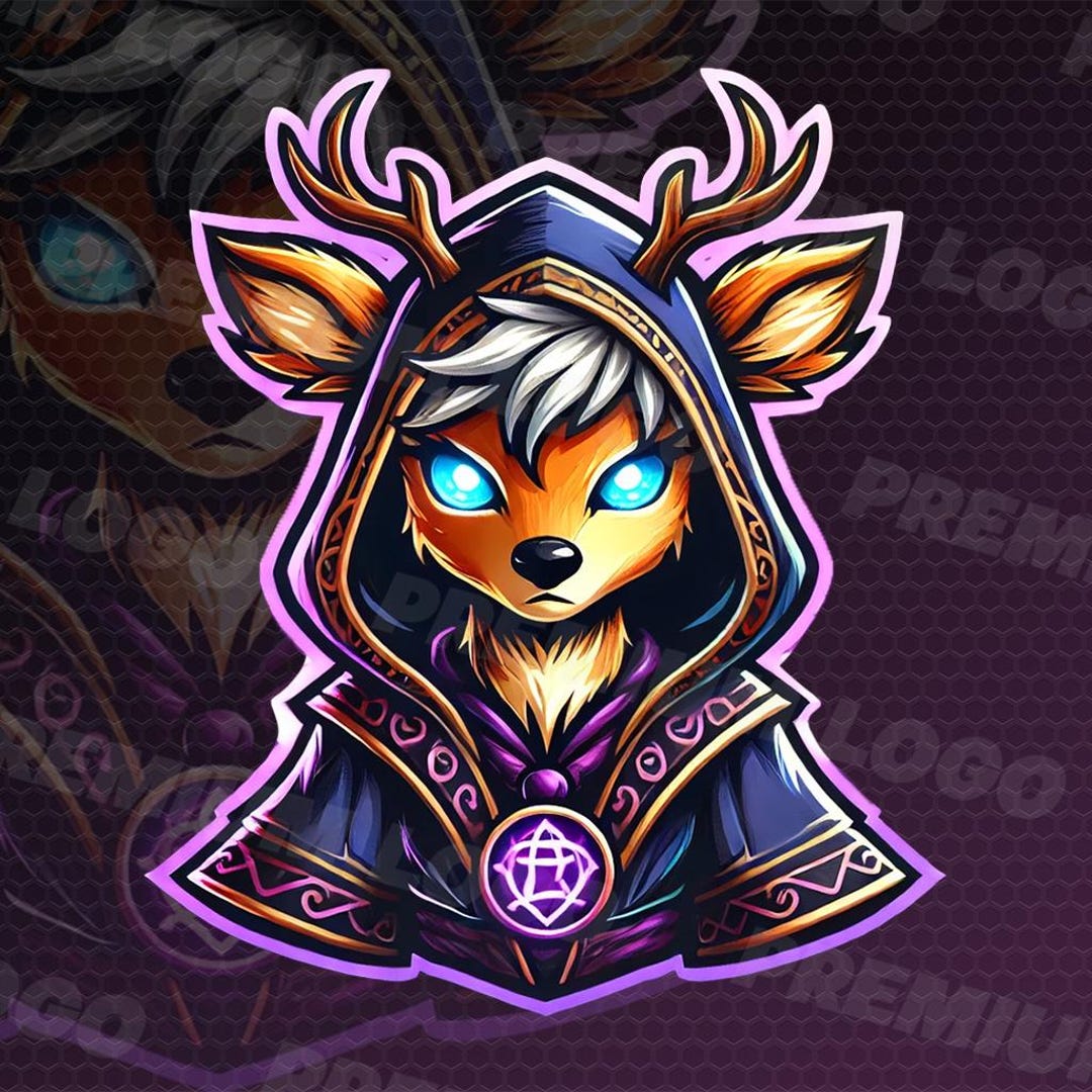 Custom Deer Wizard Logo | Twitch Logo, Youtube Logo, Kick Logo, Mascot ...