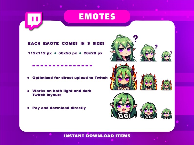 Twitch Emotes, Elf Emotes, Anime Emotes, Chibi Emotes, Cute Emotes ...