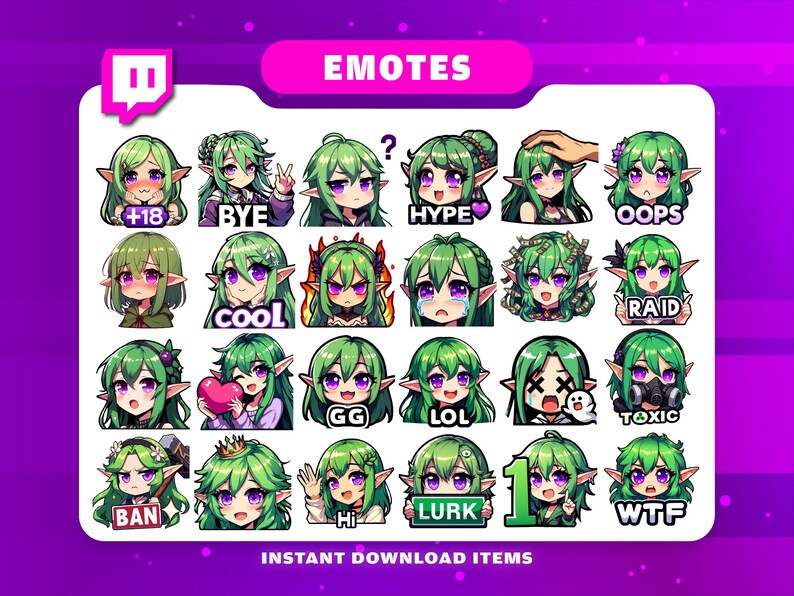 Twitch Emotes, Elf Emotes, Anime Emotes, Chibi Emotes, Cute Emotes ...