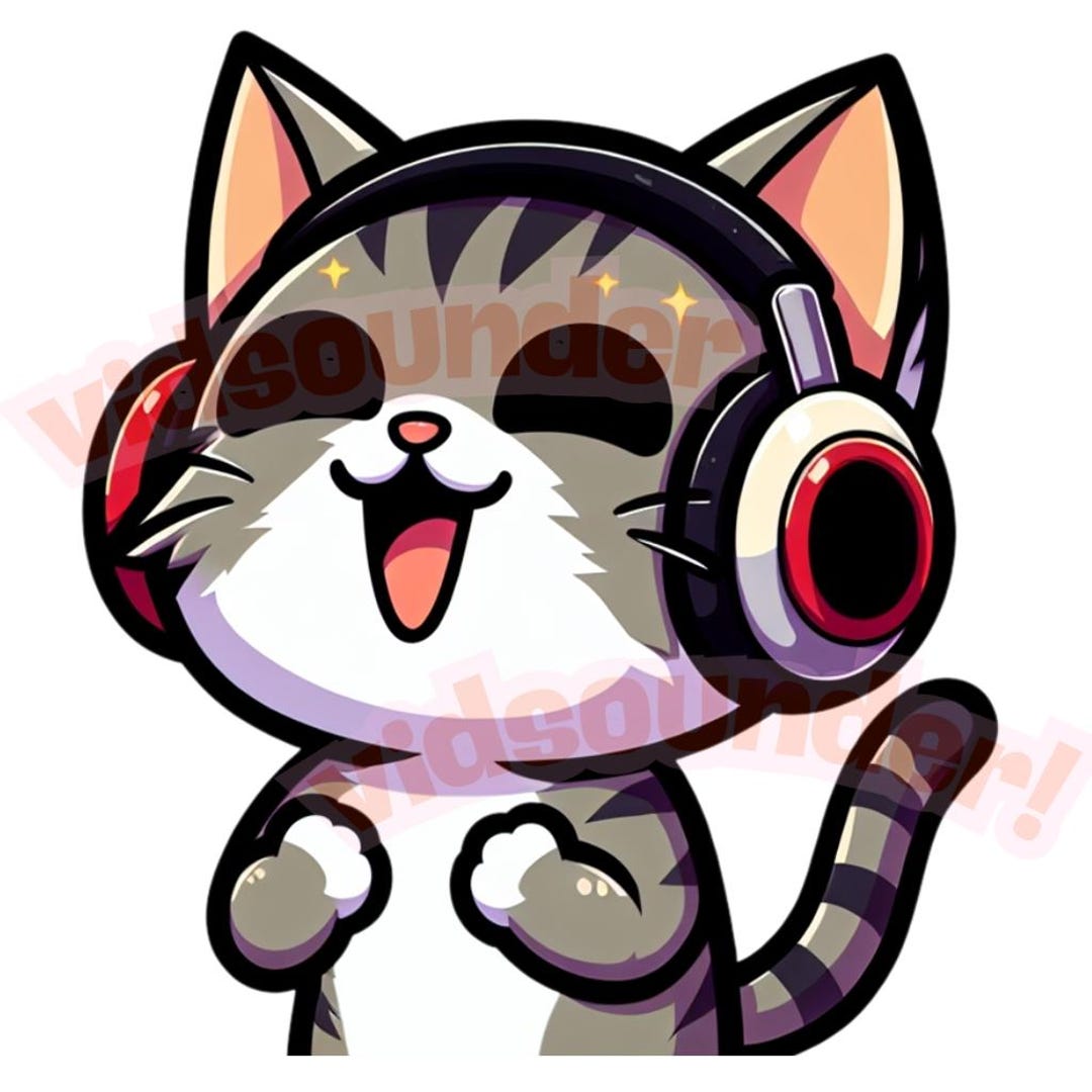 Twitch Emote – Gamer Cat Emote Individual – Cool & Playful Cat Emote ...