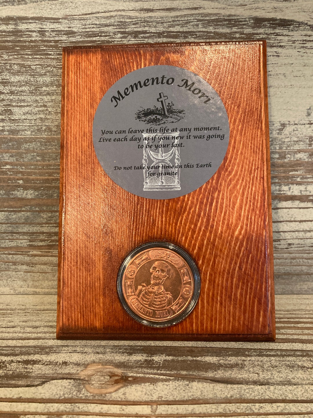 Memento Mori .999 Pure 1 Ounce Copper Round and Plaque. Life is ...