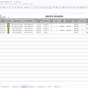 Google Sheets Point of Sales POS System - Etsy