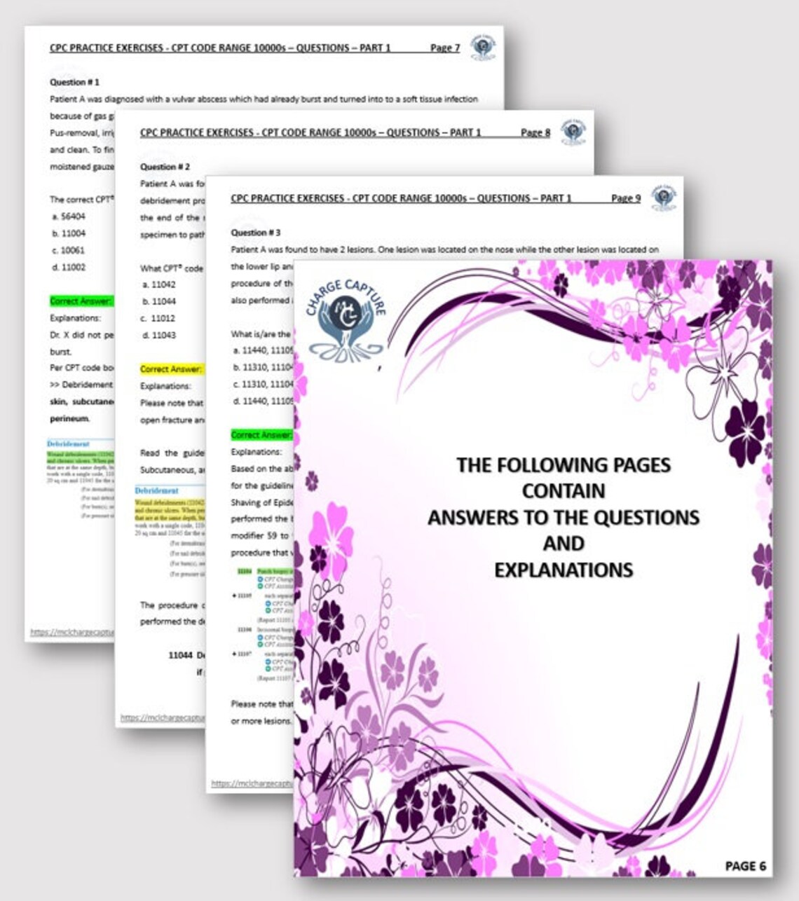 5 Medical Coding Practice Cases for CPC Exam on Integumentary System ...