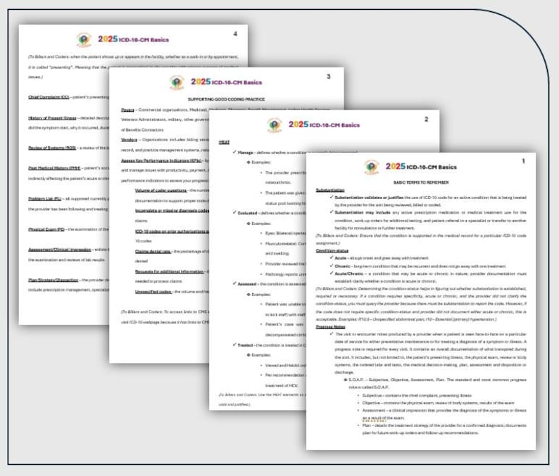 15 PAGES: 2025 ICD-10-CM Basic Concepts Only - Etsy