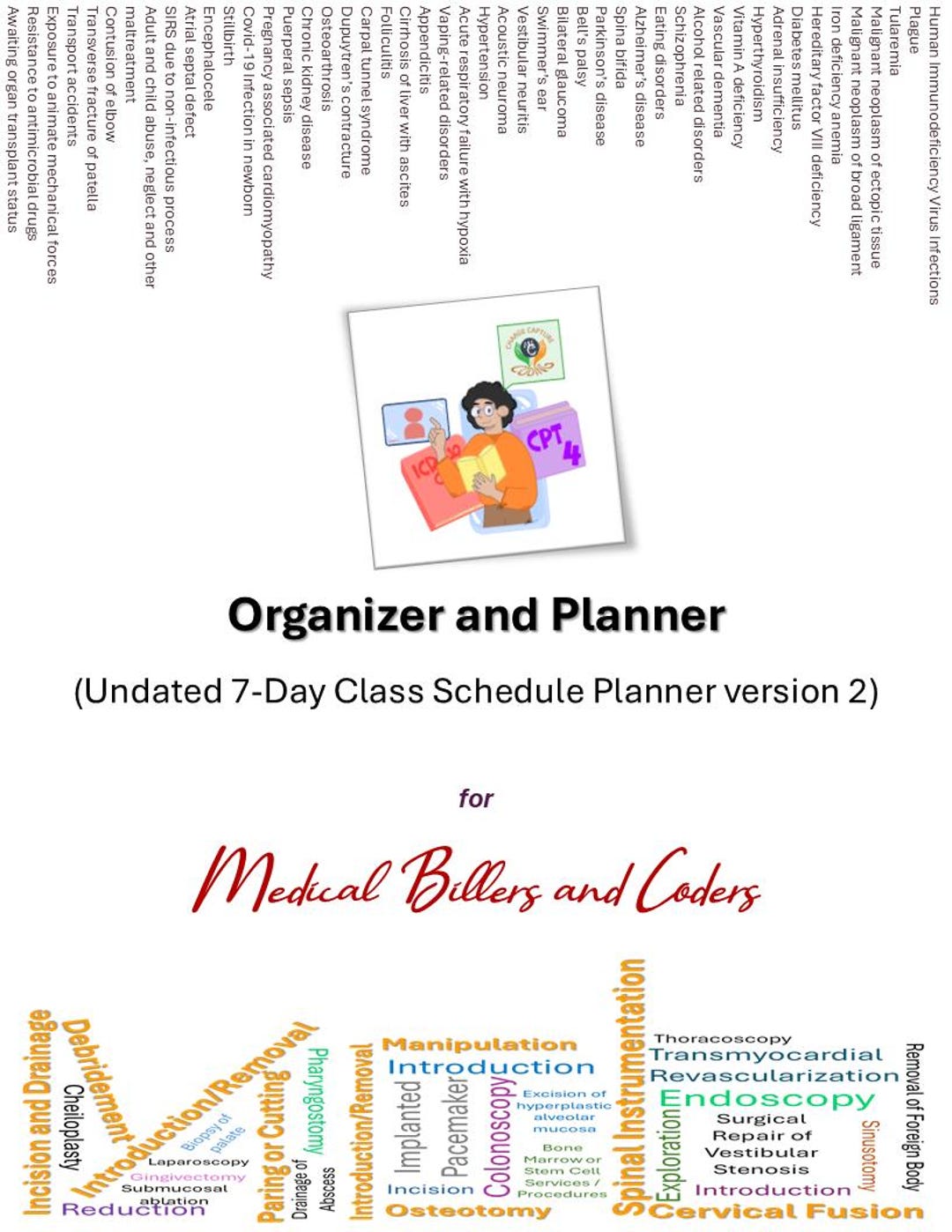 90 Pages including Cover Page Undated 7-day Class Schedule Planner PDF ...