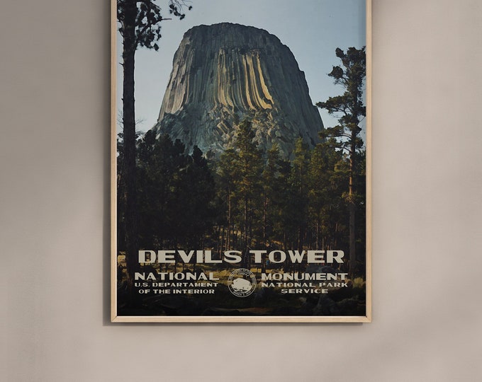 Devils Tower National Monument Poster National Park Poster National ...