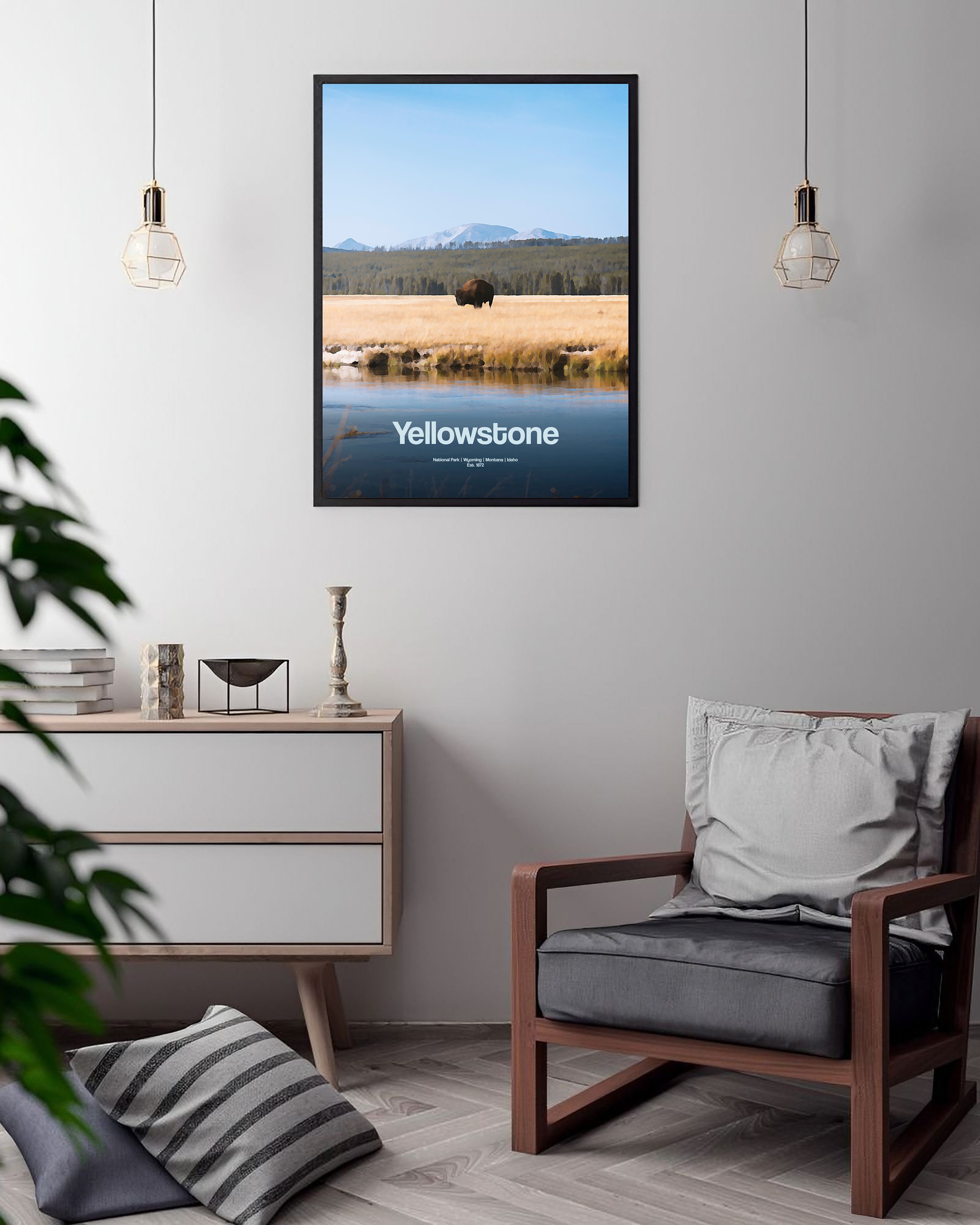 Yellowstone National Park Poster Yellowstone Travel Print - Etsy