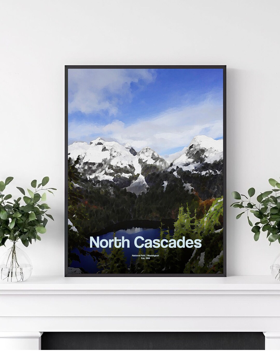 North Cascades National Park Poster | North Cascades Travel Print | USA ...
