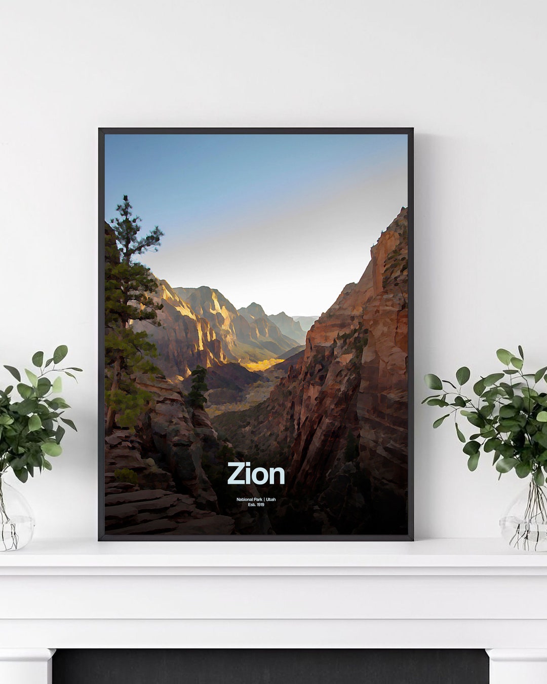 Zion National Park Poster | National Park Print | National Park Art ...