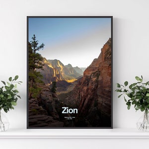 Zion National Park Poster | National Park Print | National Park Art ...