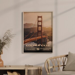 Golden Gate National Recreation Area Poster WPA Style | Vintage Travel ...