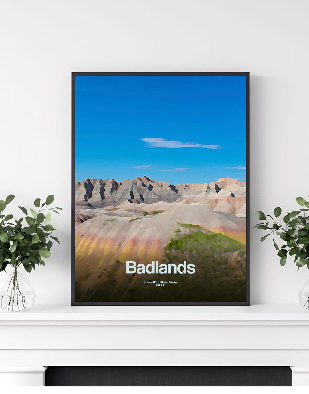 Badlands National Park Poster | Badlands Travel Print | USA National ...
