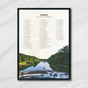 Ohio State Park Checklist | WPA Poster | Vintage Travel Poster | Retro ...