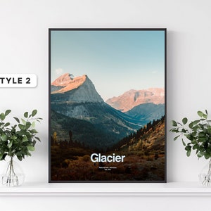 Glacier National Park Poster | Glacier Travel Print | USA National Park ...