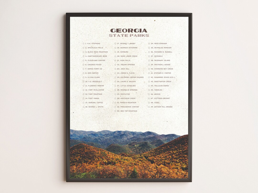Georgia State Park Checklist | WPA Poster | Vintage Travel Poster ...