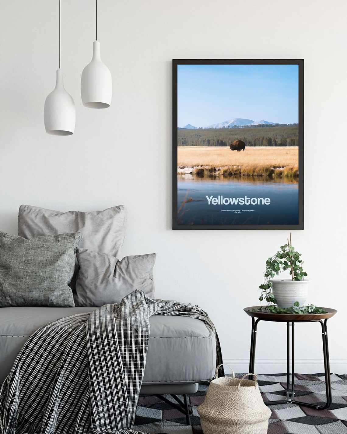 Yellowstone National Park Poster Yellowstone Travel Print - Etsy