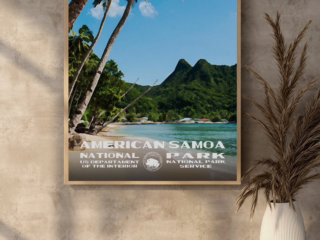 American Samoa National Park Poster WPA Style | Vintage Travel Poster ...
