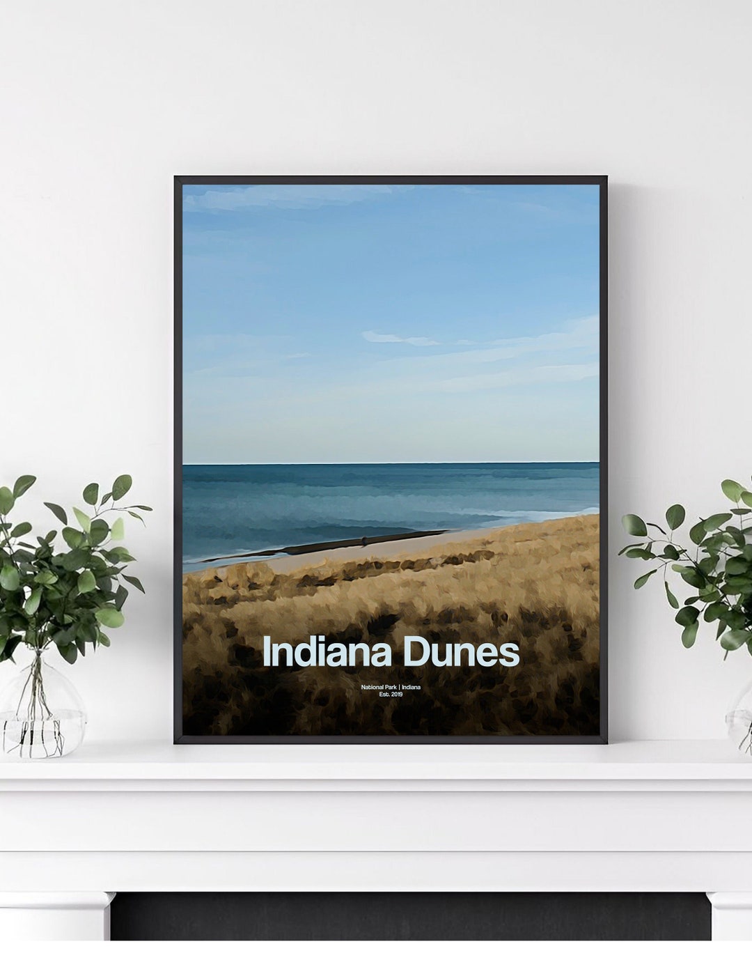 Indiana Dunes National Park Poster | Indiana Dunes Travel Print | USA ...