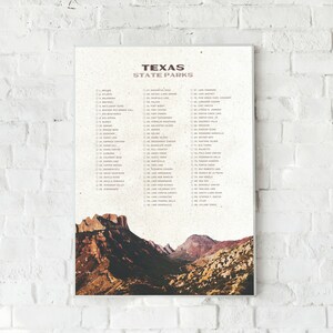 Texas State Park Checklist | WPA Poster | Vintage Travel Poster | Retro Travel Print | Travel ...