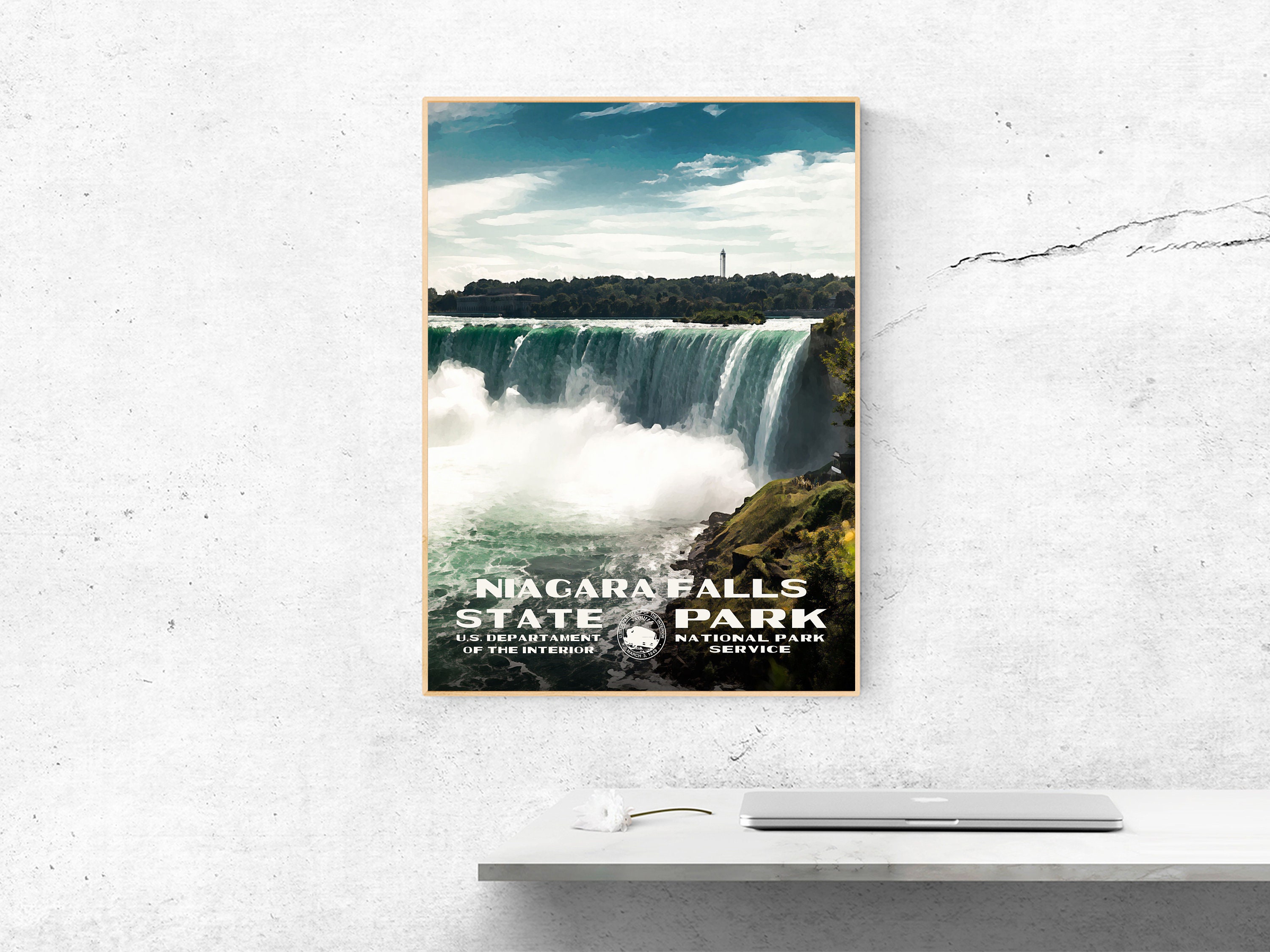 Niagara Falls State Park Poster WPA Style Vintage Travel - Etsy