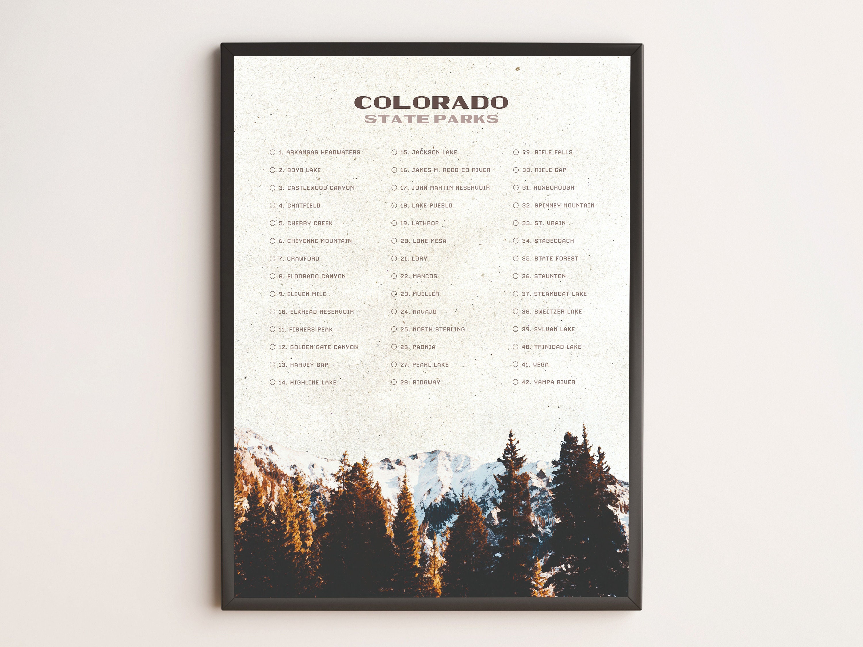 Colorado State Park Checklist WPA Poster Vintage Travel - Etsy