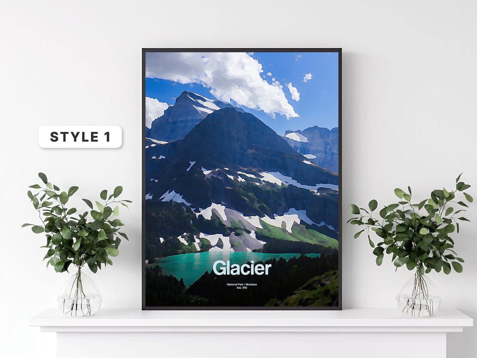 Glacier National Park Poster Glacier Travel Print USA - Etsy