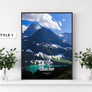 Glacier National Park Poster | Glacier Travel Print | USA National Park ...
