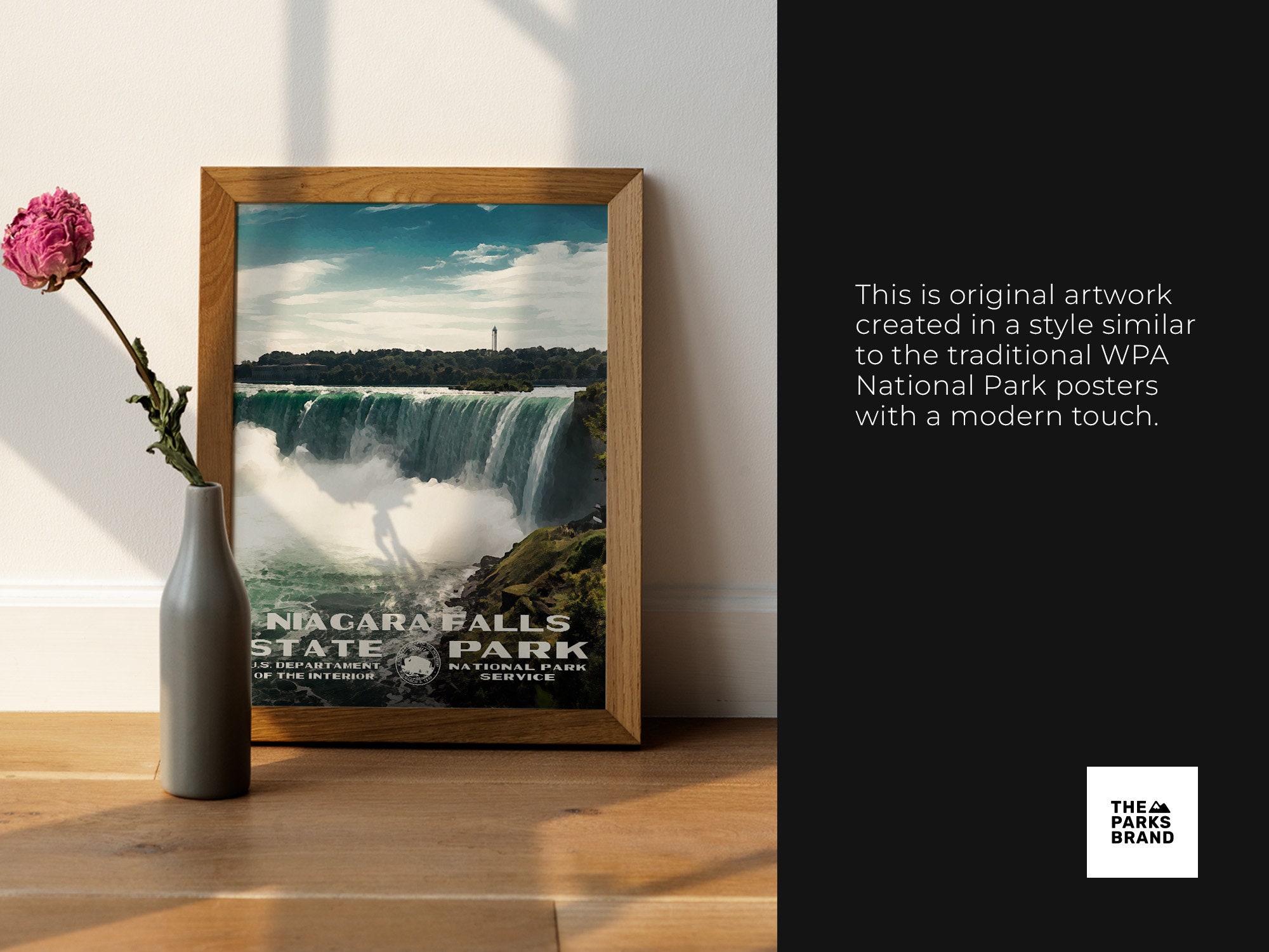 Niagara Falls State Park Poster WPA Style Vintage Travel Poster Retro ...