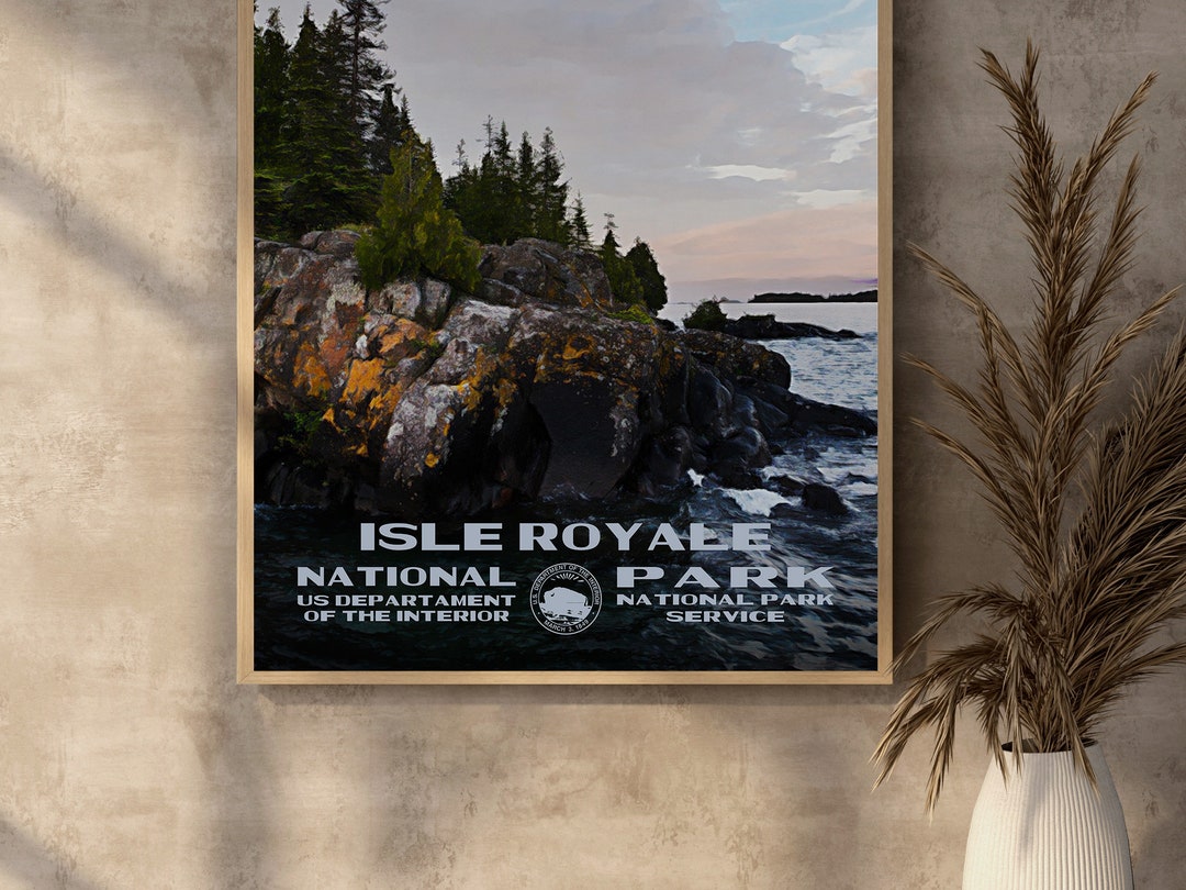Isle Royale National Park Poster WPA Style | Vintage Travel Poster ...